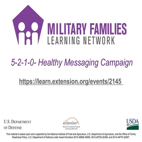 5-2-1-0 Healthy Messaging Campaign webinar slides | PPTX