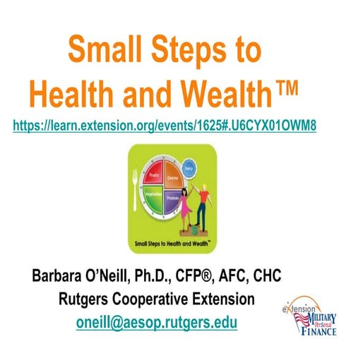 Small Steps to Health and Wealth-07-29-14 | PPT