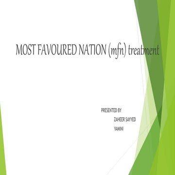International Business:MOST FAVOURED NATION (mfn) treatment | PPTX
