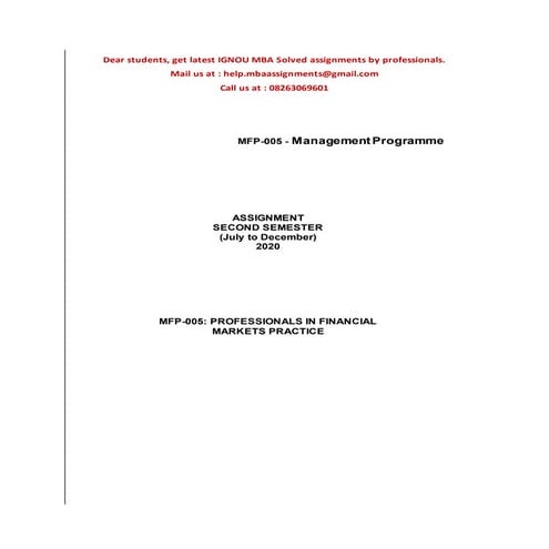 Mfp 005 professionals in financial | PDF