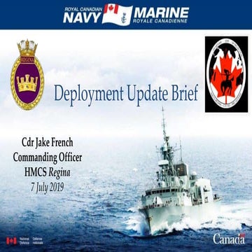 HMCS Regina - CO's Presentation - July 2019 | PPTX