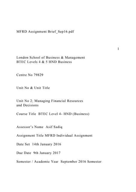 Financial Management Assignment Sample | PDF | Business Accounting & Finance | Business