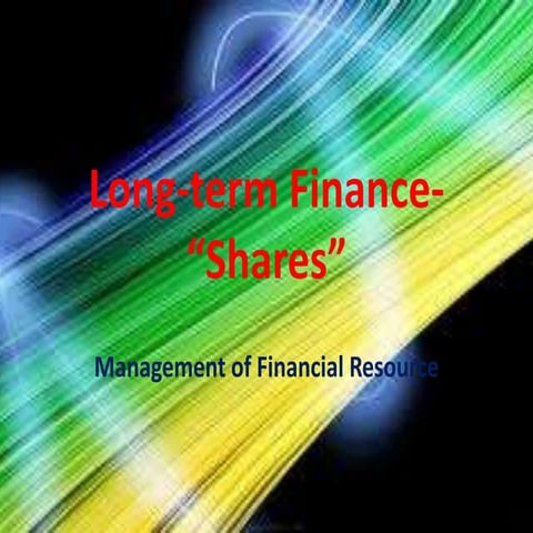 Sources of Long term finance | PPT