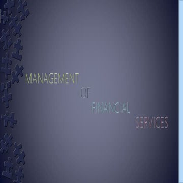 Management of financial services | PPTX