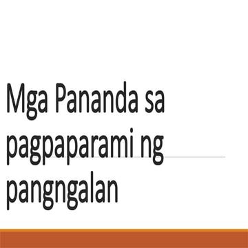 Uri ng pang uring pamilang | PPTX