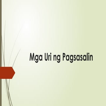 Aralin 1: Mga iba't ibang Paraan ng Pagsasaling wika | PPTX
