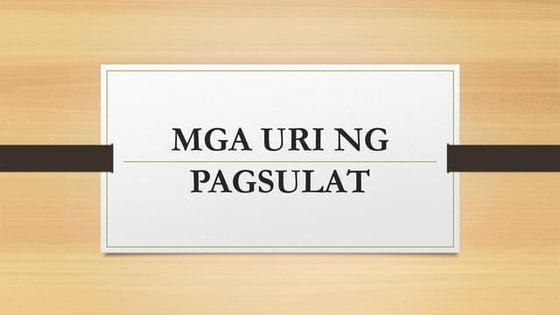Uri ng pagsulat | PPT