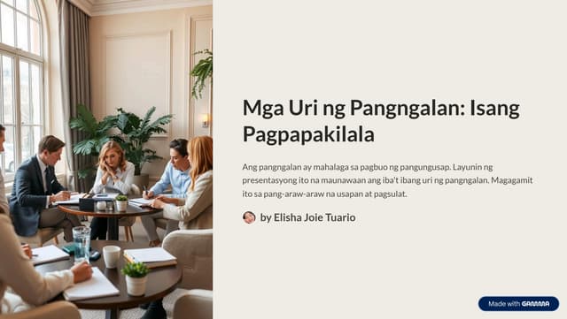 Tatlong Uri ng Pangngalang Pambalana - Tahas, Basal at Lansakan | PPTX
