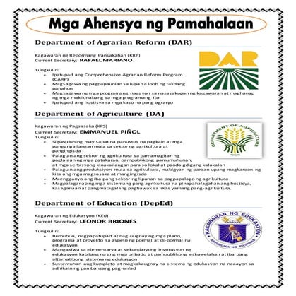 Mga ahensya ng pamahalaan | PPTX