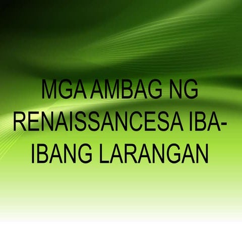 Sining sa Renaissance Period | PPTX