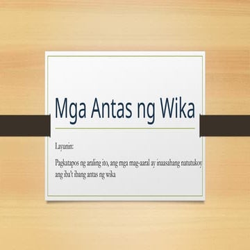 Antas ng wika | PPTX