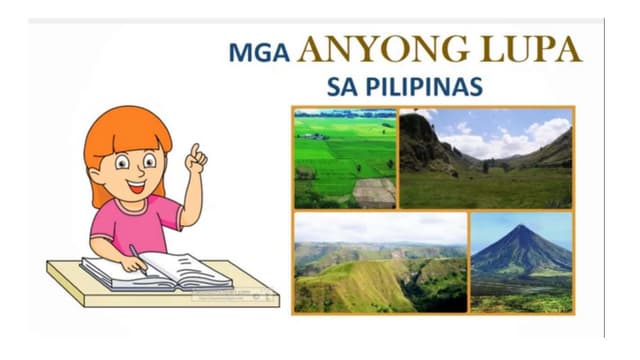 Mga anyong lupa at tubig sa pilipinas | DOCX