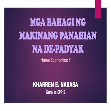 COT H GRADE FIVE - MGA BAHAGI NG MAKINANG DE PADYAK.pptx