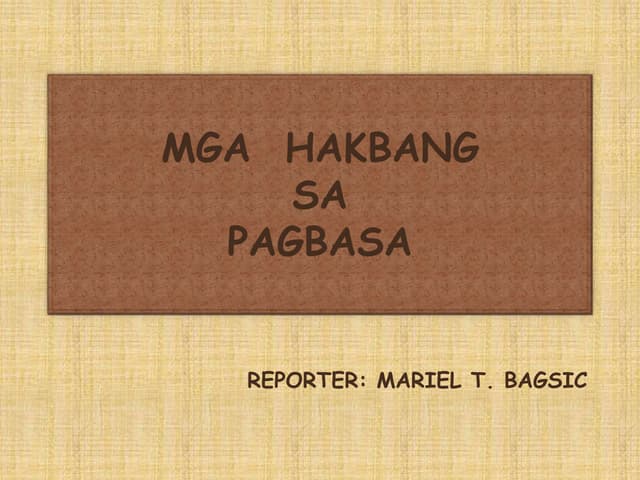 Kahalagahan ng pagbasa | PPT