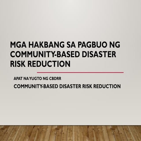 COMMUNITY BASED DISASTER RISK REDUCTION PLAN | PPTX