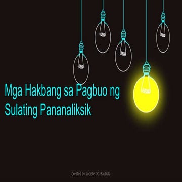 Mga hakbang sa pagbuo ng sulating pananaliksik | PPTX