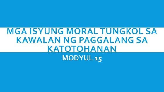 ESP 10 Mga Isyu Moral Tungkol sa Kawalan ng Paggalang | PPT