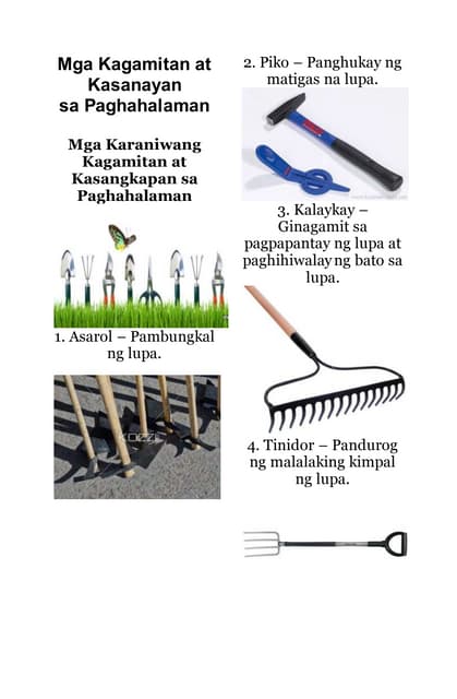 MGA KASANGKAPAN AT KAGAMITAN NG PAGHAHALAMAN | PPT