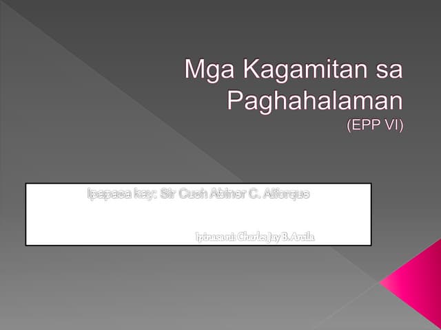 Mga kagamitan at kasanayan sa pagtatanim | DOCX