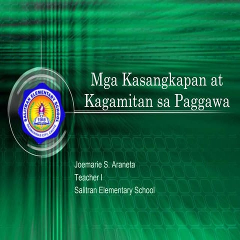 Mga kagamitan at kasanayan sa pagtatanim | DOCX