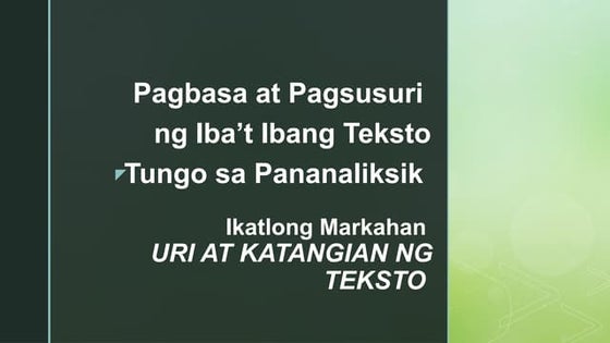 REAKSYONG PAPEL.pptx pagbasa at pagsusuri | PPT
