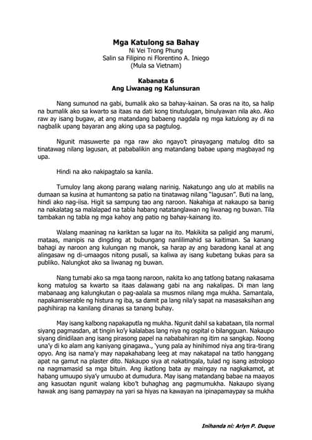 Mga katulong sa bahay (akda mula sa vietnam) | PDF Mga katulong sa bahay (akda mula sa vietnam) | PDF
