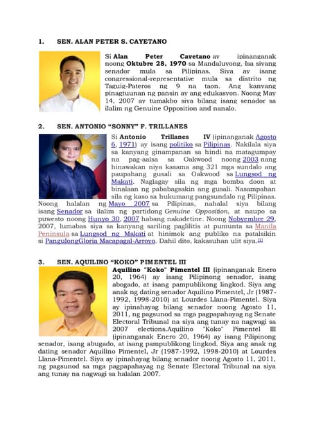 24 SENADOR NG PILIPINAS | PPT