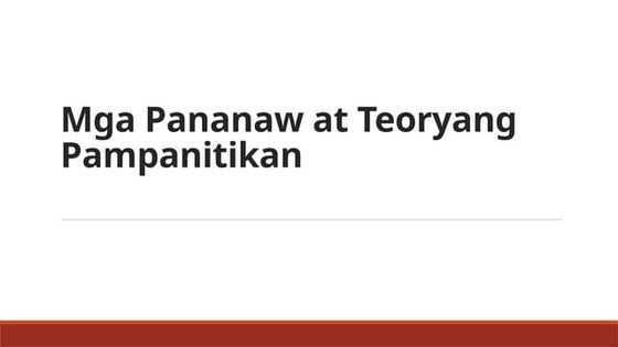 Mga Pananaw at Teoryang Pampanitikan | DOCX
