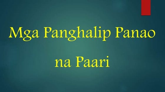 Panghalip na paari grade 3 | PPTX