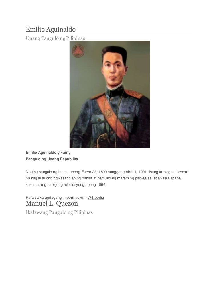 Mga pangulo ng pilipinas