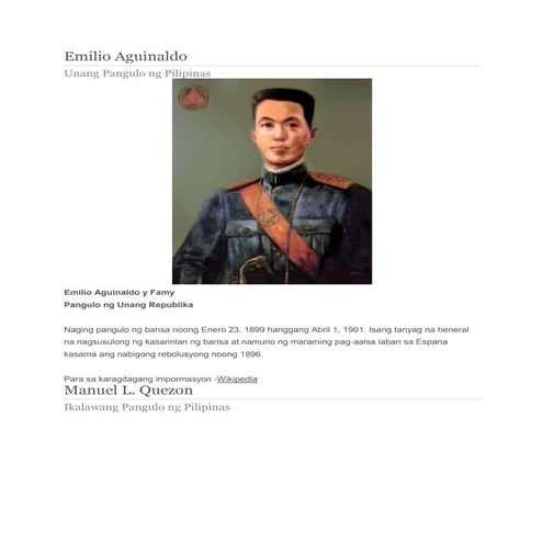 Mga pangulo ng pilipinas | DOCX