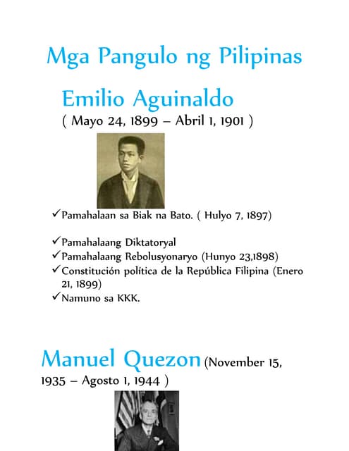 Mga pangulo ng pilipinas | PPT