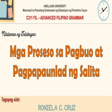 MGA PROSESO AT PAG-UNLAD NG SALITA SA FILIPUNO | PPTX