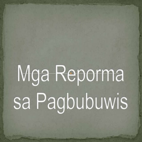 Mga reporma sa pagbubuwis | PPTX