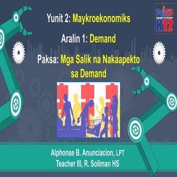 Aralin Panlipunan 9 - Price elasticity ng demand | PPTX