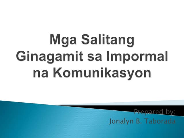 Pormal at di pormal na salita | PPT