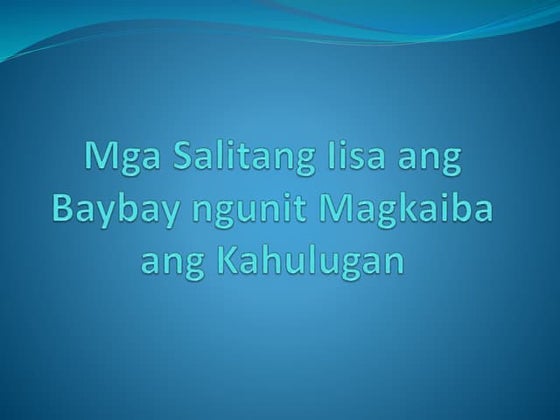 Mga uri ng diin | PPT