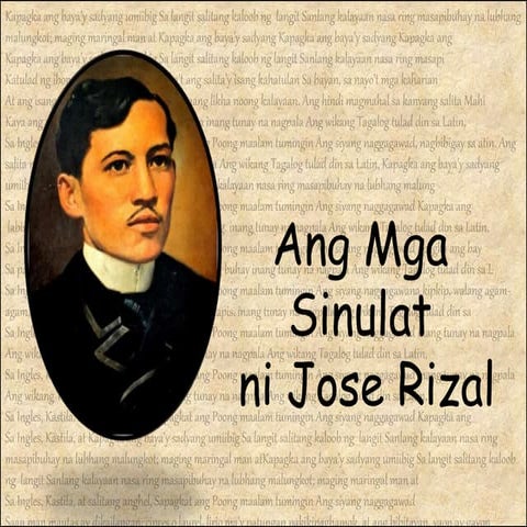 Mga Sinulat Ni Dr Jose Rizal Pptx