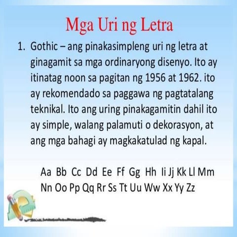 Mga uri ng letra | PPTX