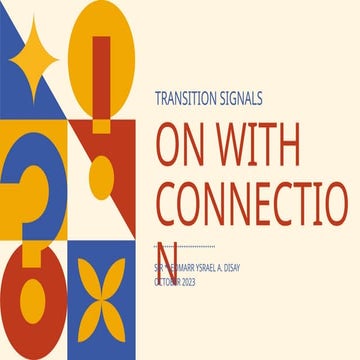 TRANSITION SIGNALS FOR GRADE 8 ENGLISH EASY TO USE READY TO TEACH | PPTX