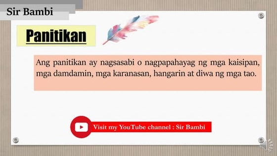 Pangngatnig || Panlinaw ||Panubali II Paninsay || Pamukod || Pananhi ...