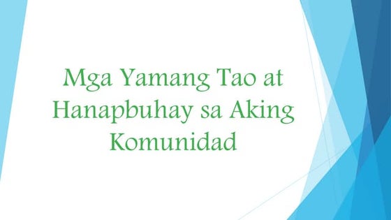 Iba't ibang hanapbuhay sa komunidad | PPT