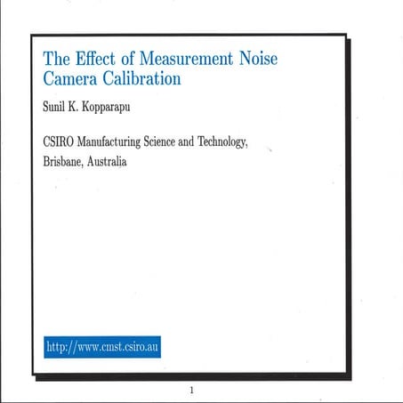 Slides camera calibration_measurement_noise | PPT