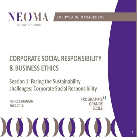 CSR: Origin, stakes and strategies | PPTX