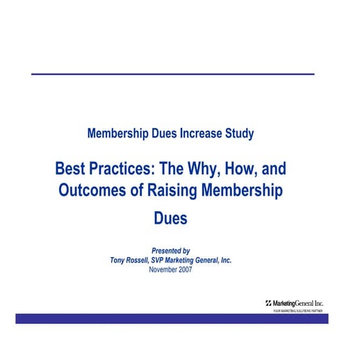 MGI Membership Dues Survey | PPT