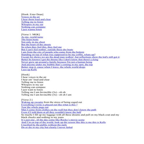 Mgk invincible lyrics | DOC