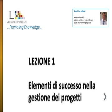 Mgmt lezione 1-il successo nella gestione dei progetti | PPTX | Business | Business and Finance