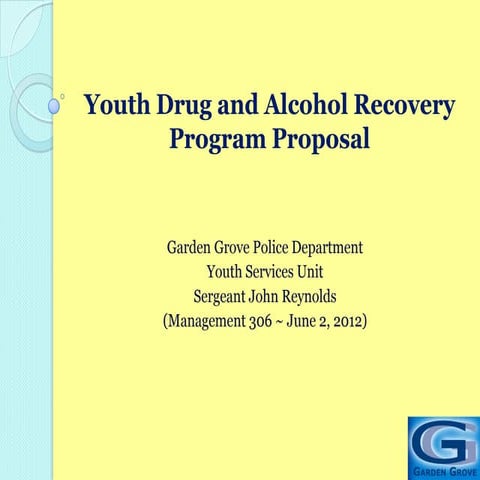 Youth Drug and Alcohol Recovery Program Proposal (John Reynolds) | PPTX ...