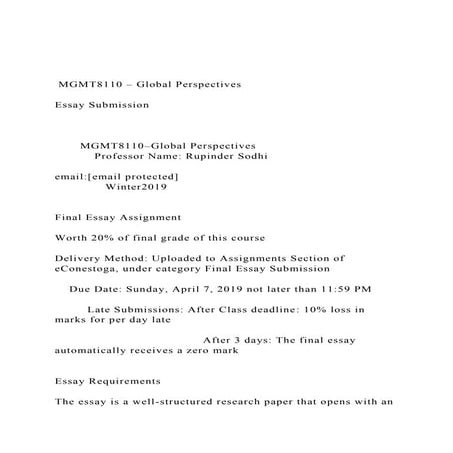MGMT8110 – Global Perspectives Essay Submission .docx