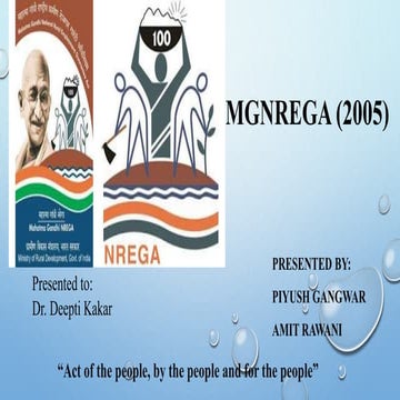 Mgnrega 2005 ppt | PPTX